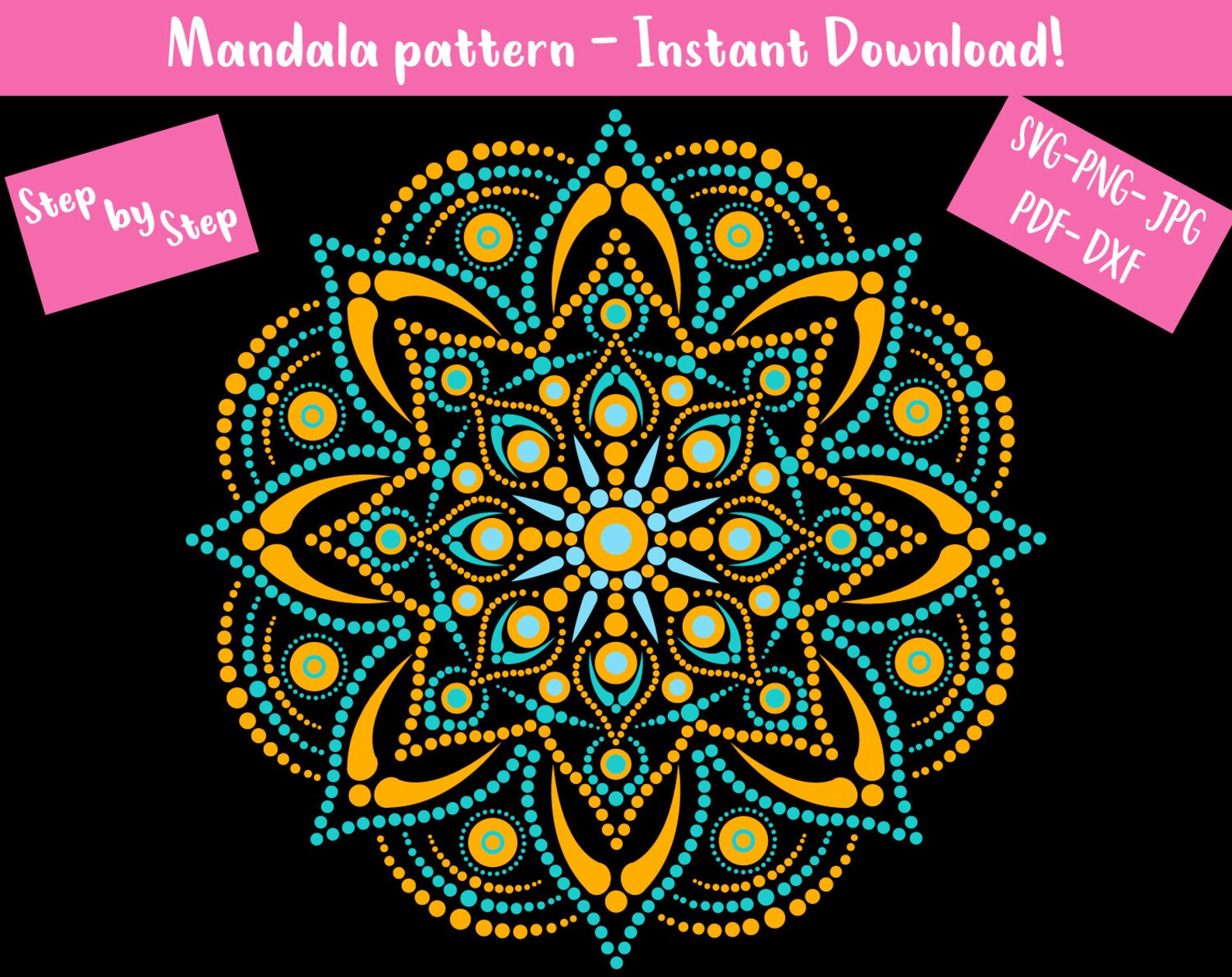 Dot Mandala Pattern 50 Art Guide Dot Mandala Painting Svg | Etsy