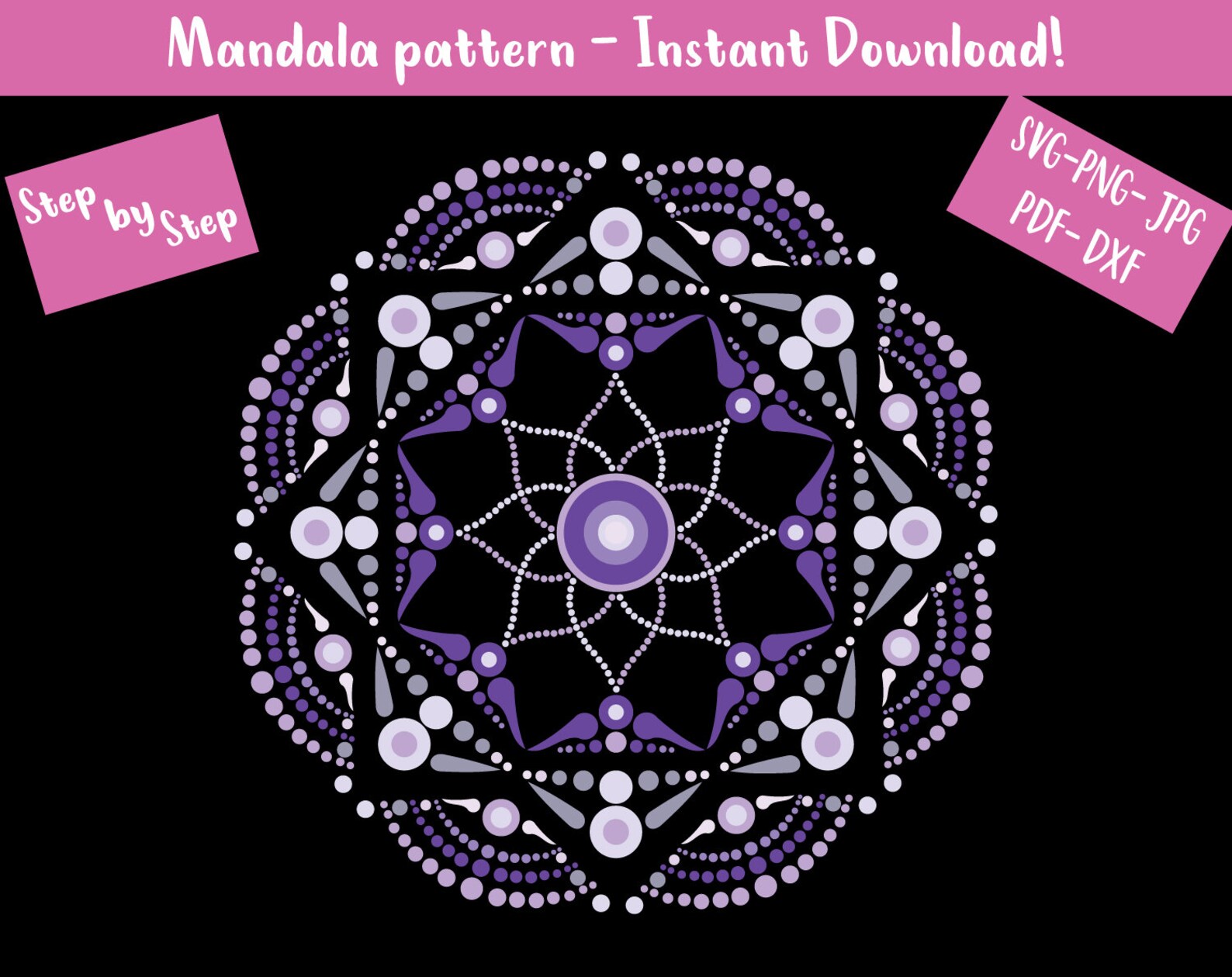 Dot Mandala Pattern 57 Spiritual Art Guide Dot Mandala Painting svg Pdf ...