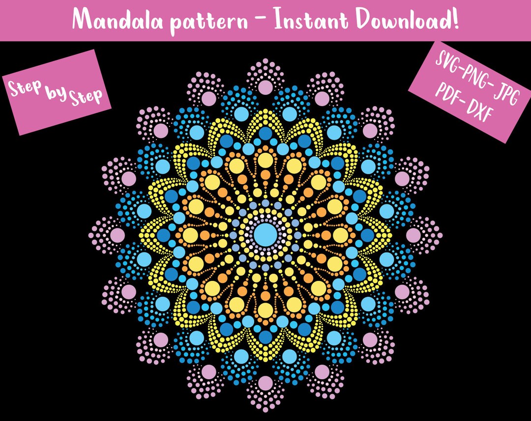 Mandala Dot Art Guide 2 - Painting Template (SVG, PDF, PNG) - Etsy