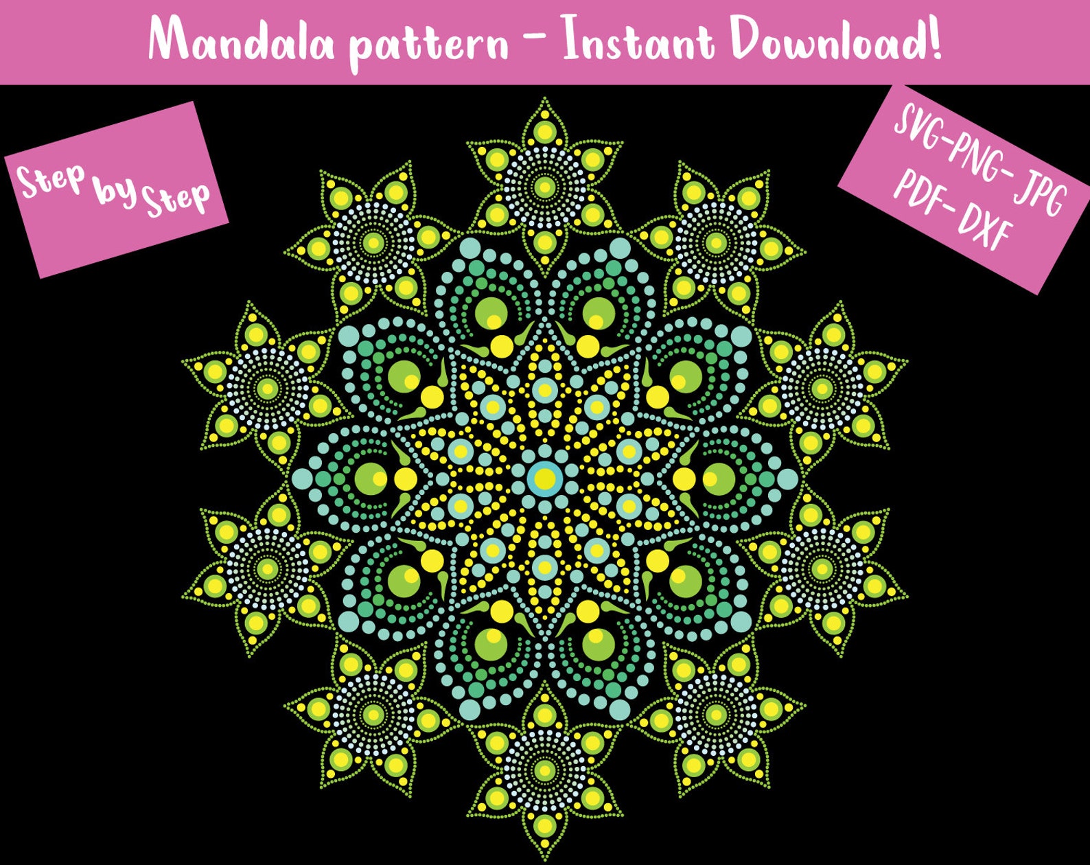 Dot Mandala Pattern 45 Art Guide Dot Mandala Painting Svg | Etsy