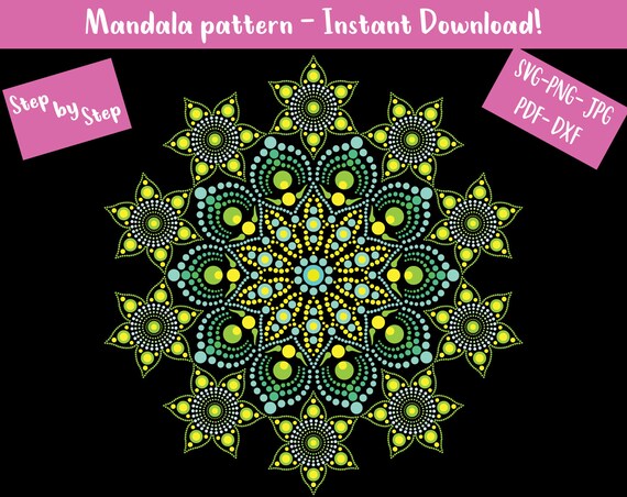 Dot Mandala Pattern 45 Art Guide Dot Mandala Painting svg | Etsy