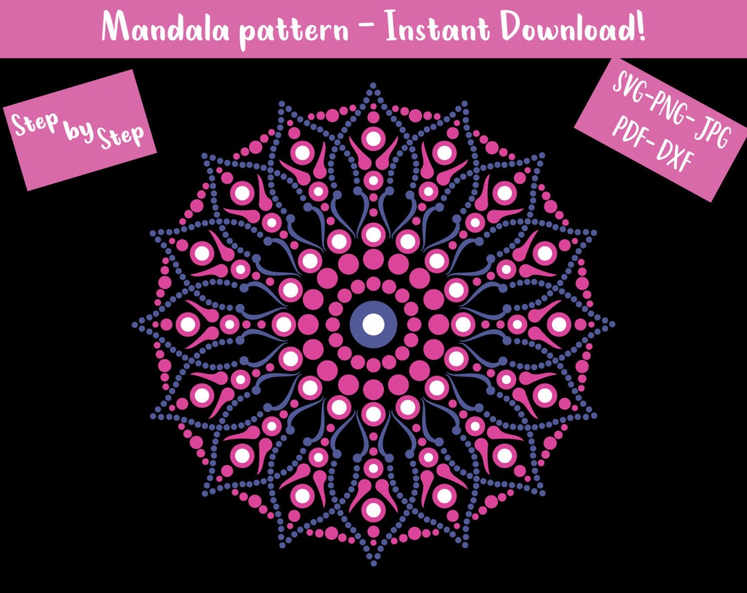 Mandala Dot Art Guide 59 - Painting Template (SVG, PDF, PNG) - Etsy