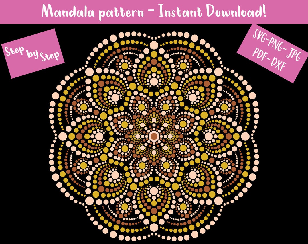 Dot Mandala Pattern 18 Art Guide Dot Mandala Painting svg Pdf Jpg Png ...