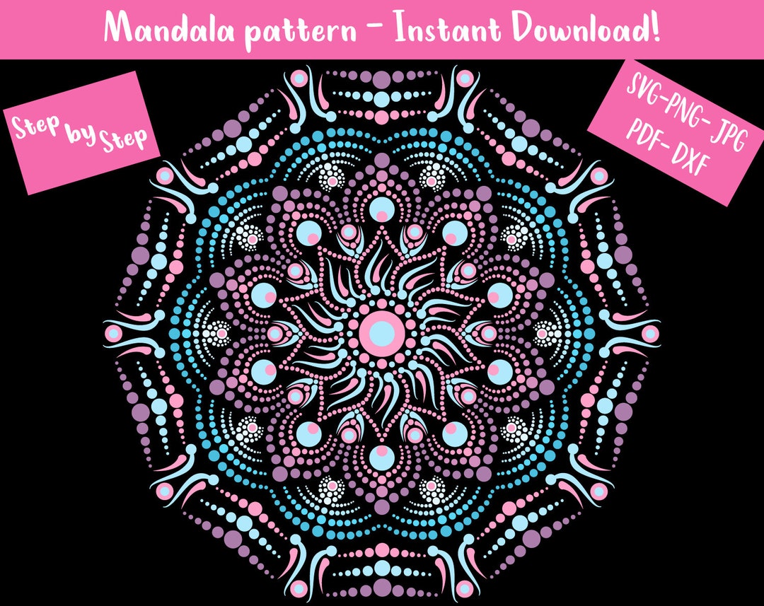 Dot Mandala Pattern 48 Art Guide Dot Mandala Painting svg Pdf Jpg Png ...