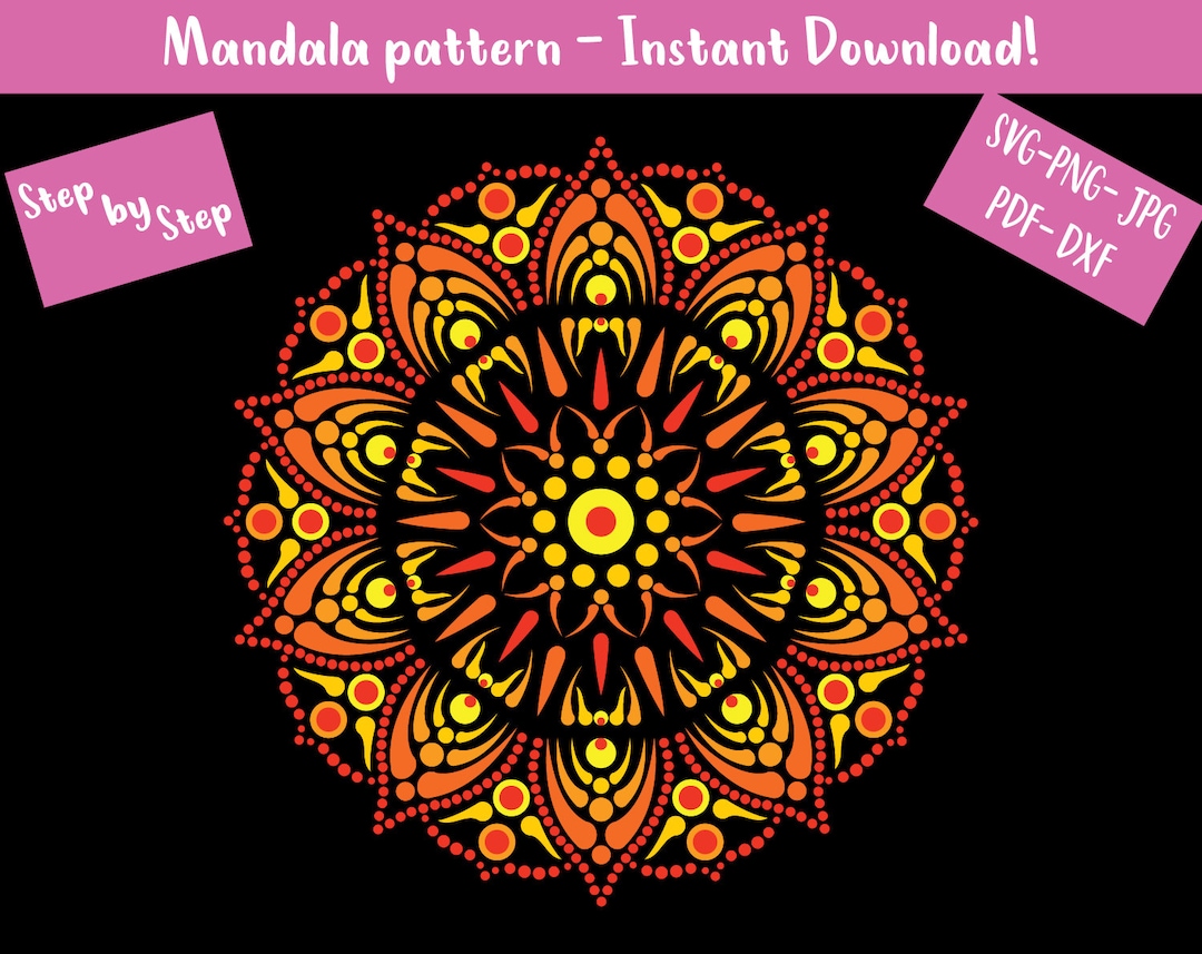 Mandala Dot Art Guide 60 - Painting Template (SVG, PDF, PNG) - Etsy