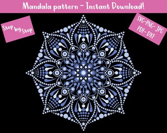 Dot Mandala Pattern 29 Art Guide Dot Mandala Painting svg Pdf Jpg Png ...