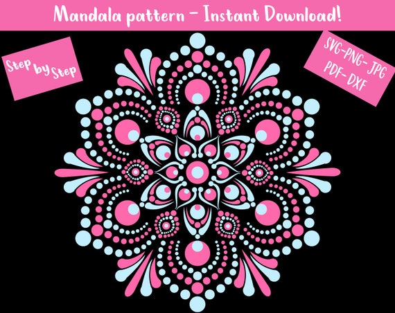 Dot Mandala Pattern 49 Art Guide Dot Mandala Painting svg | Etsy