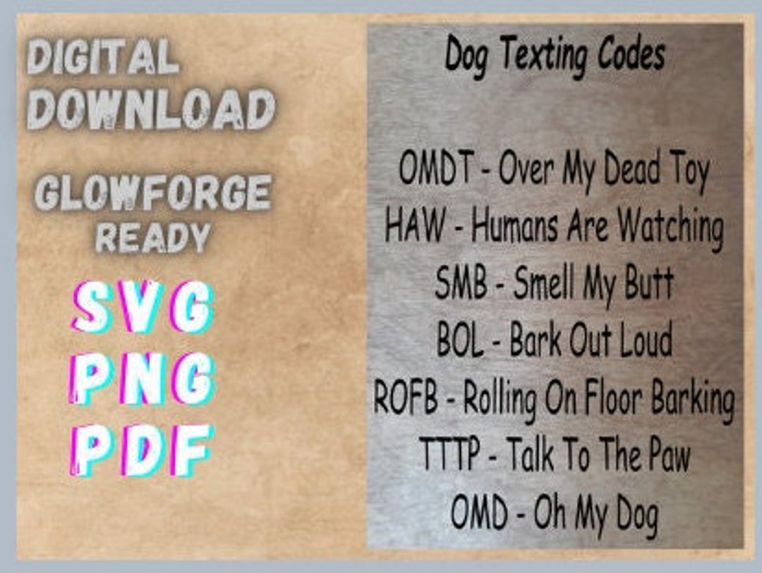 Dog Texting Codes Digital Download, Dog Texting Codes Print, Dog Lover ...
