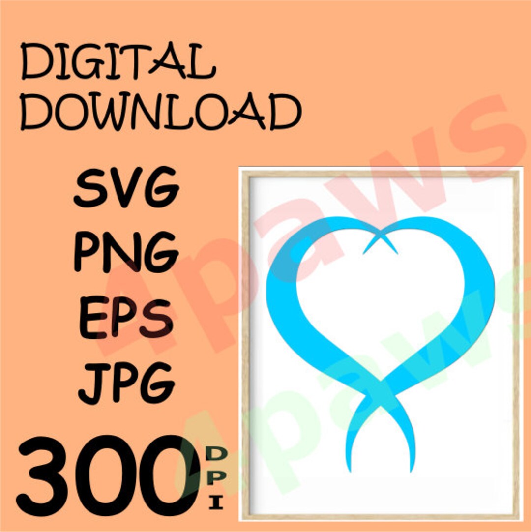 Heart Inside A Heart Digital Download, Blue Heart, Heart Graphic, Eps ...