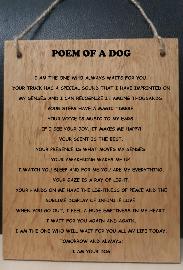Poem of A Dog, Dog Poetry, Canine Poetry, Hanging Wood Sign Poetry ...