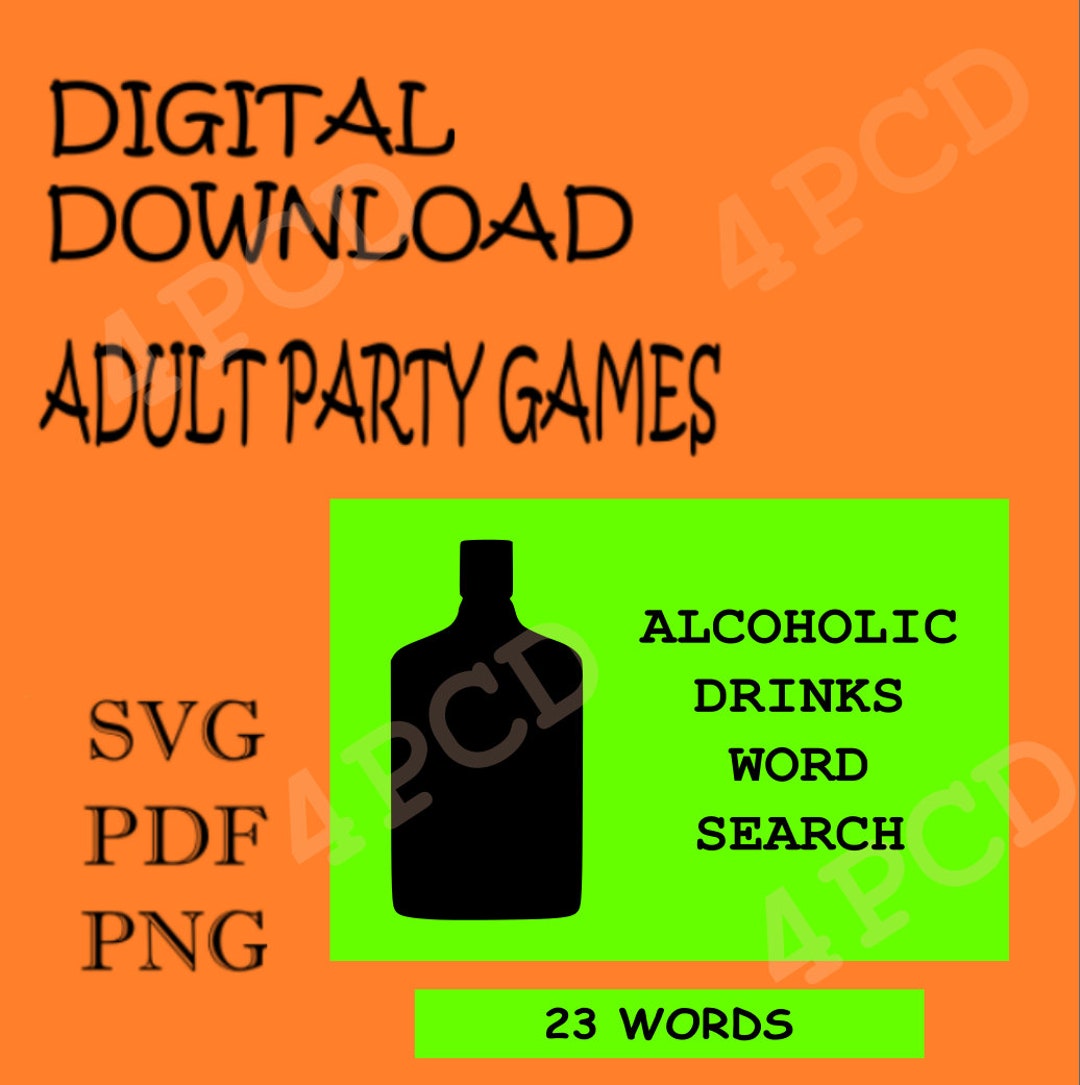 Alcohol Word Search, Digital Download, Bachelor Party Game ...
