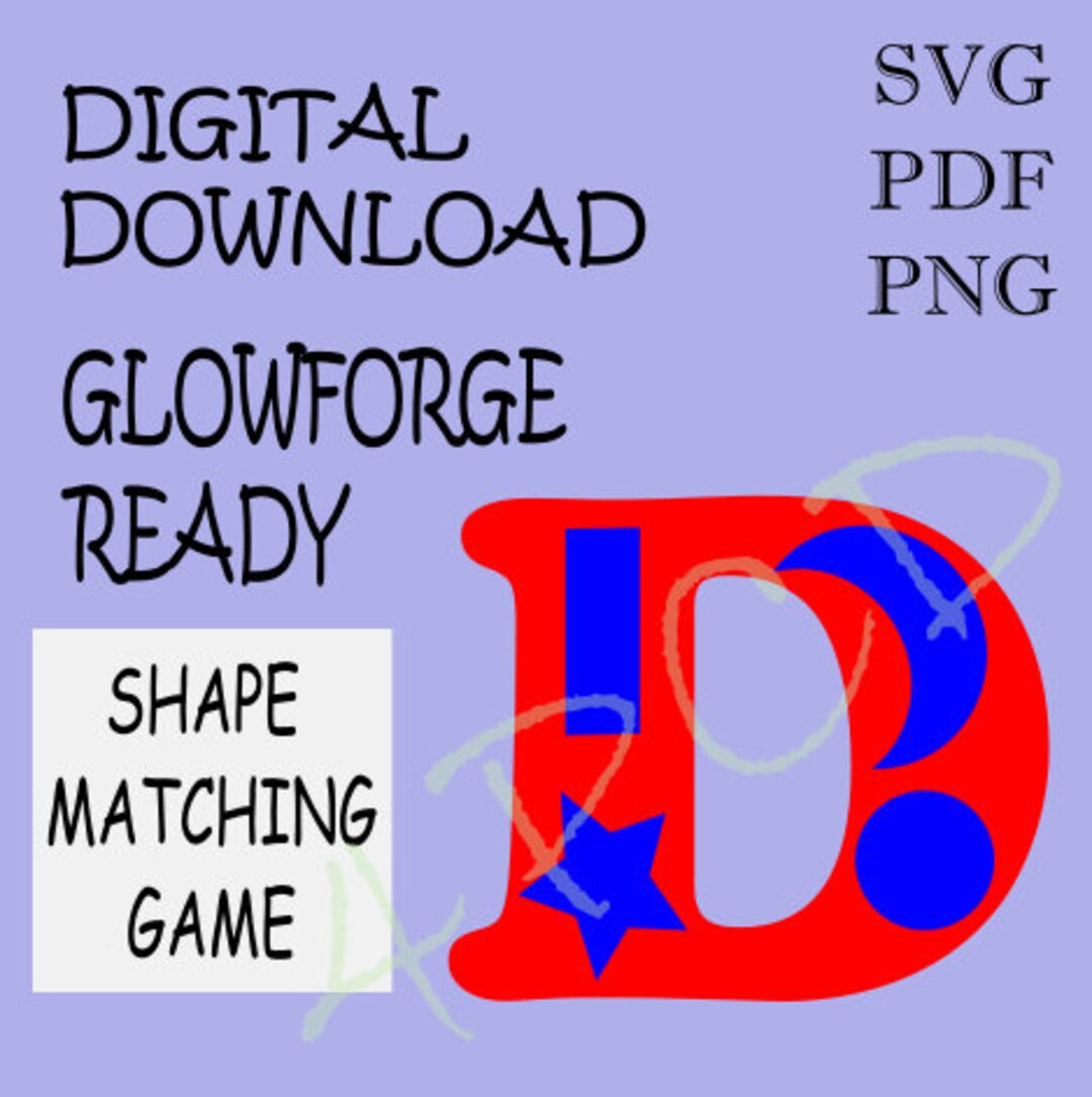 Children's Shape Matching Game, Digital Download, Glowforge, Child ...