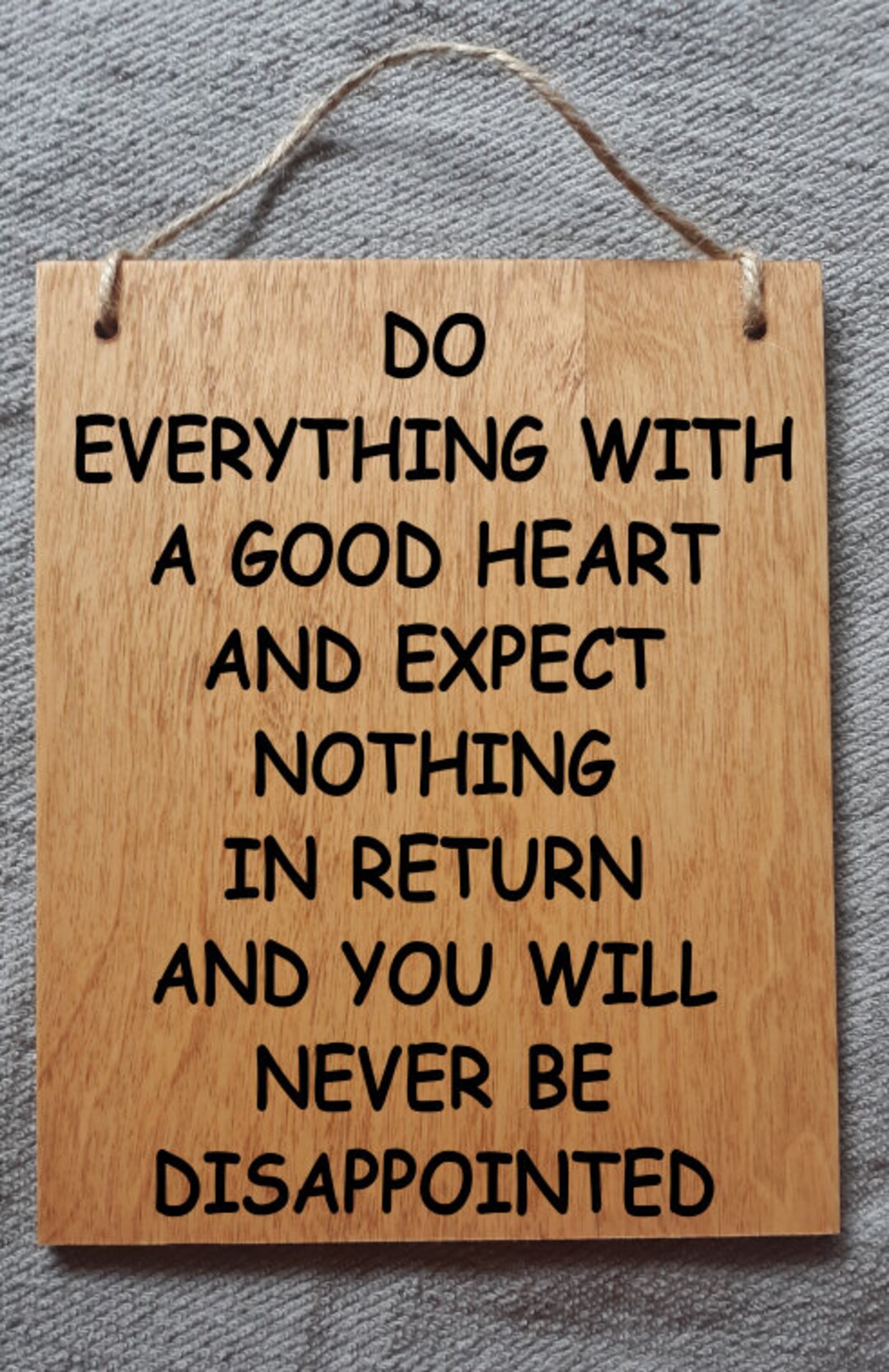 Do Everything With A Good Heart Hanging Wood Sign, Inspirational Words ...