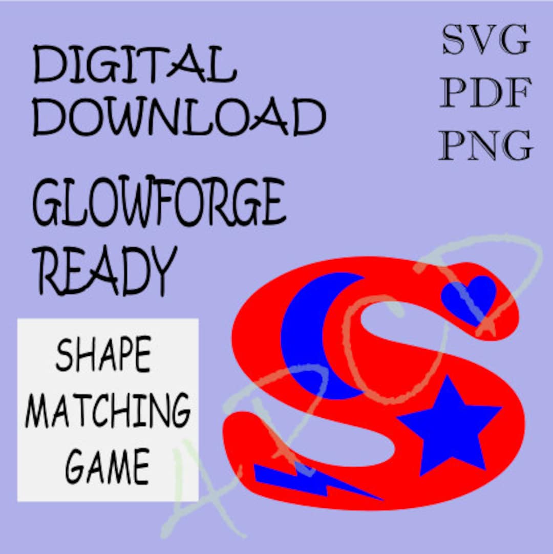 Children's Shape Matching Game, Digital Download, Glowforge, Child ...