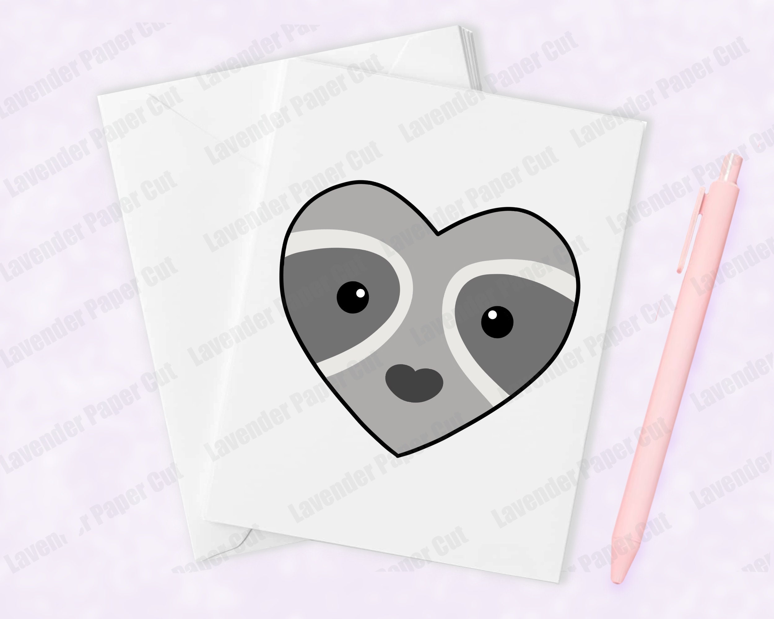 Raccoon Heart Face Sublimation PNG and SVG, Valentine's Day Animal With ...
