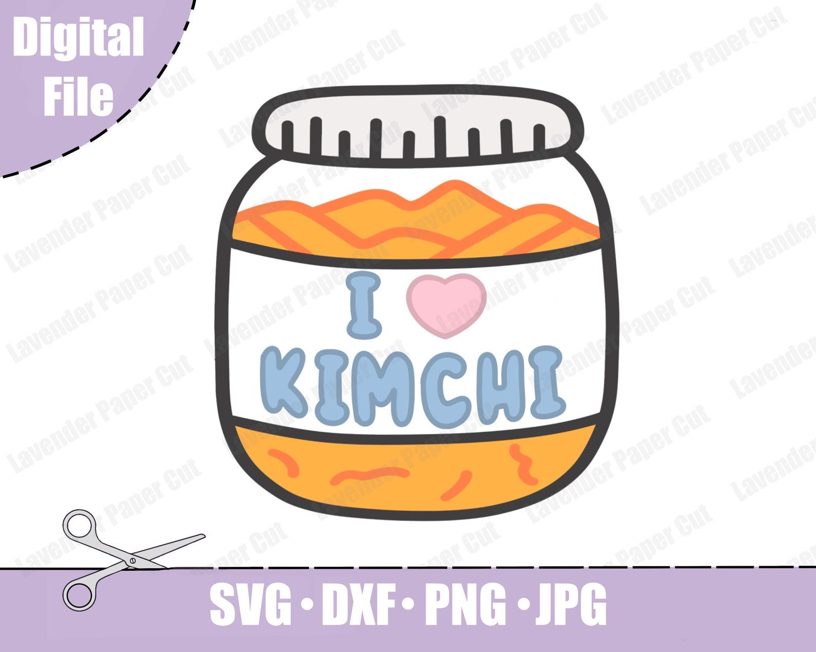 Kimchi Lover SVG File, Kimchi Jar, I Heart Kimchi Kawaii PNG, Clipart ...
