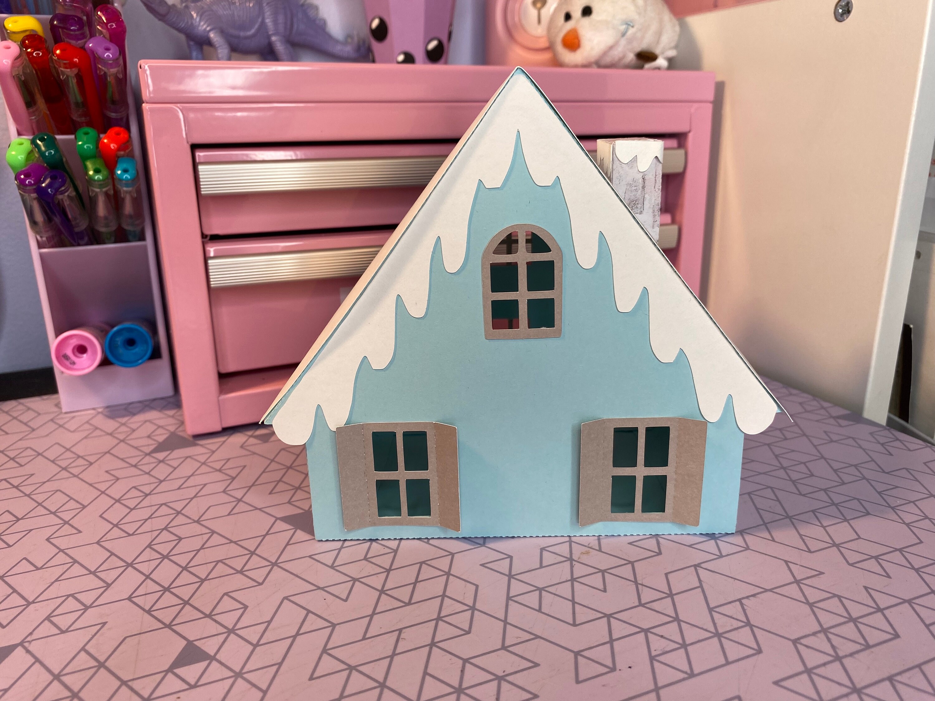 Paper 3D Snow Covered House Christmas Village SVG and Studio3 Cutting ...