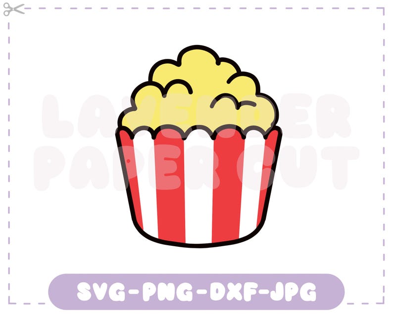Cute Popcorn Bucket SVG Bright Circus Snack Clipart Carnival Food ...