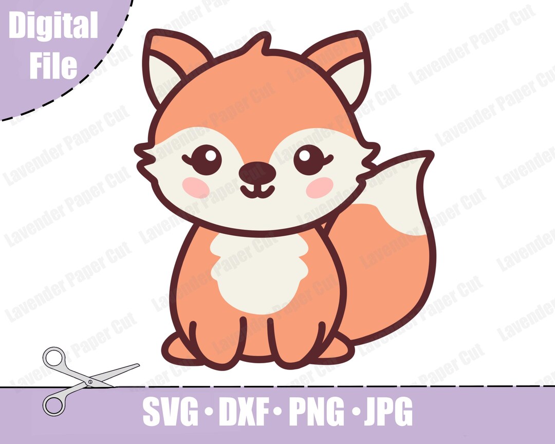 Baby Fox SVG PNG File, Cute Fox Clipart Cut File for Cricut and ...