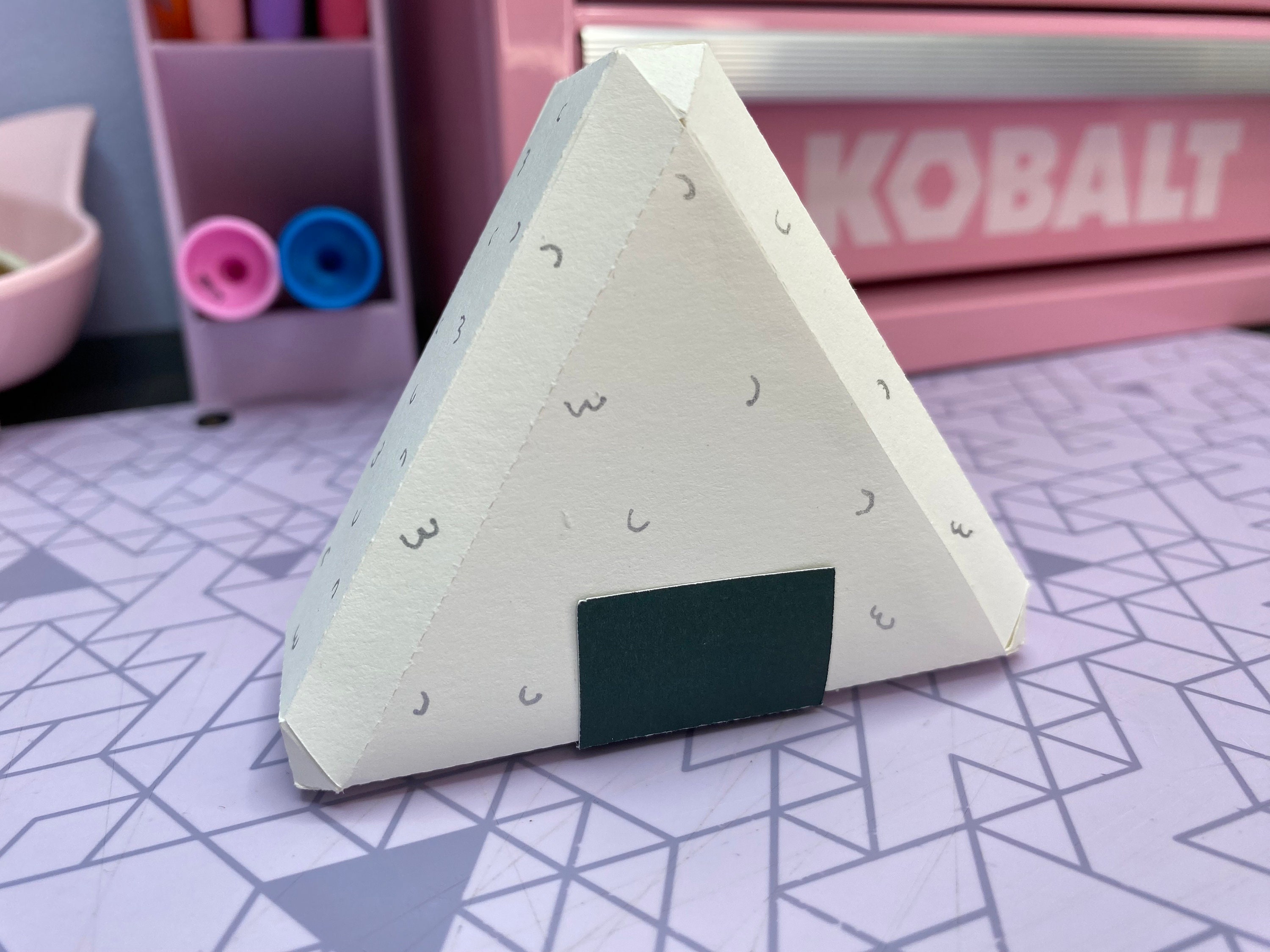 Kawaii Onigiri 3D Paper Model: Japanese Food Art (SVG, Studio3, PDF) - Etsy
