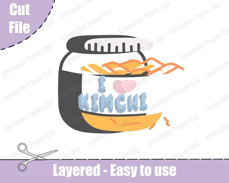 Kimchi Jar SVG: I Heart Kimchi Clipart, Korean Food (digital File) - Etsy