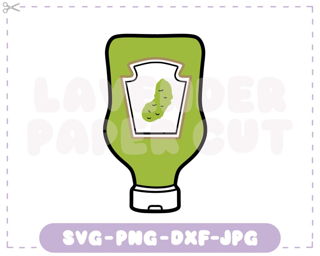 Cute Relish Bottle SVG Picnic BBQ Food Clipart Summer Kitchen Artwork ...