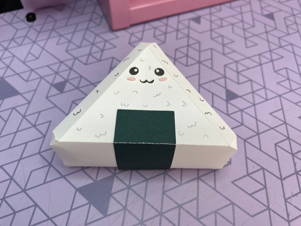 Kawaii Onigiri 3D Paper Model: Japanese Food Art (SVG, Studio3, PDF) - Etsy