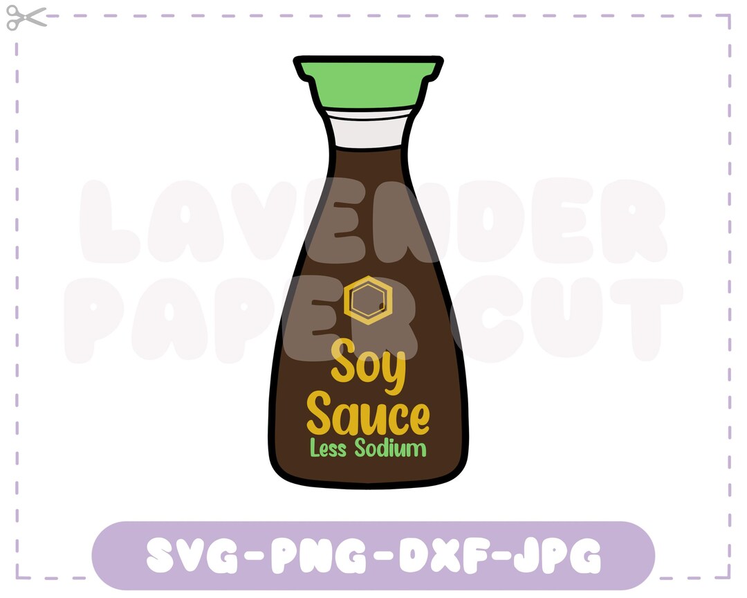 Kikkoman Kawaii Soy Sauce Bottle Clipart: Low Sodium, Asian Food SVG ...