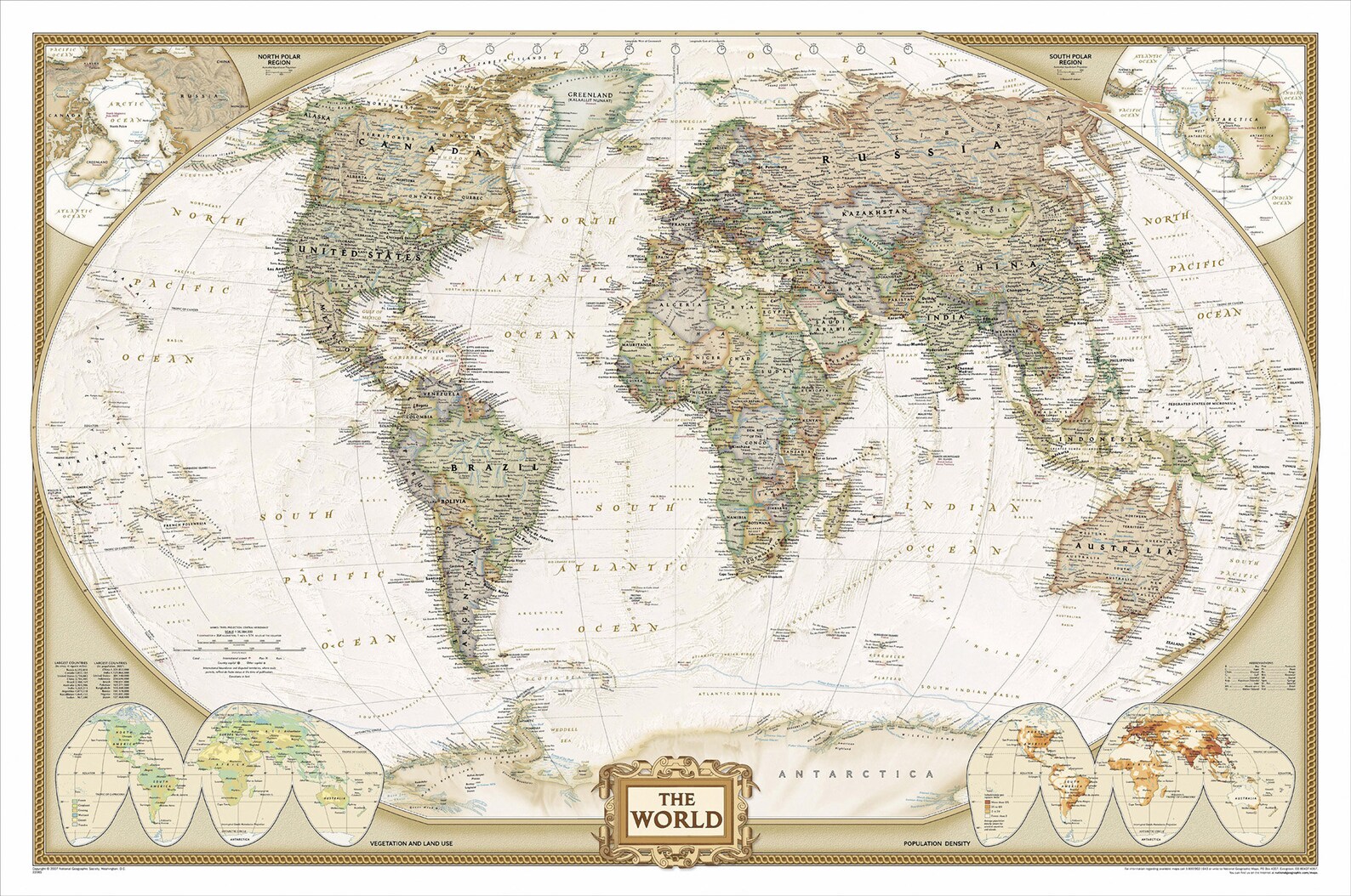 Decorative World Map Wallpaper / Decoratieve Wereldkaart Behang ...