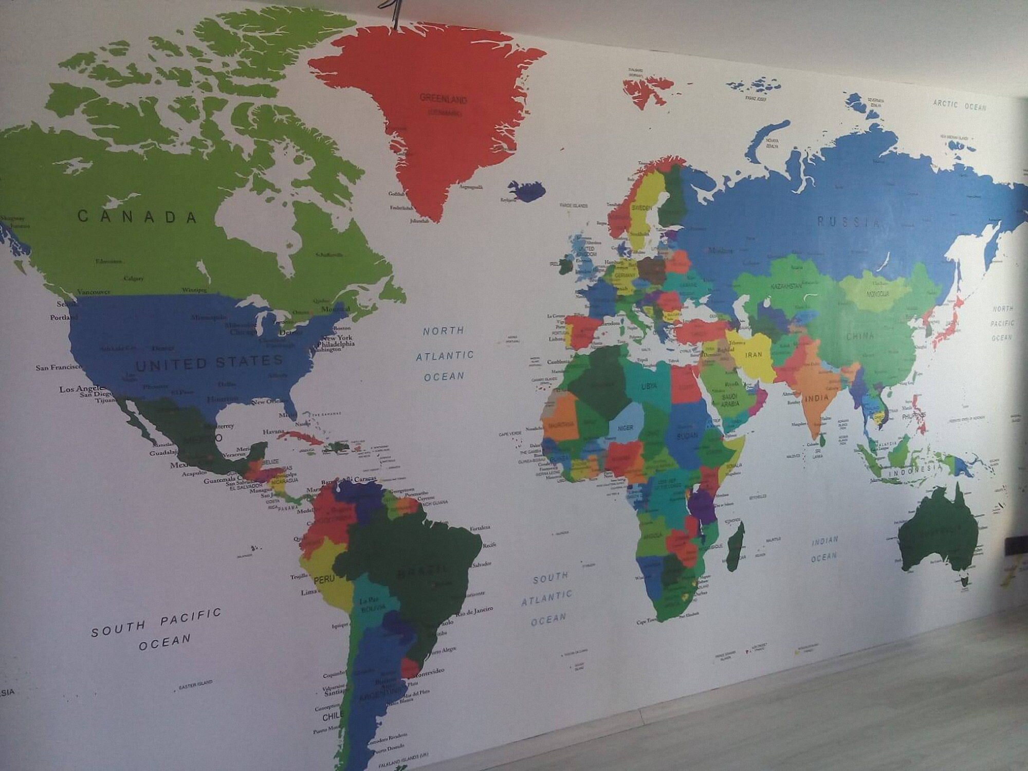 World Map Wallpaper for Offices / Wereldkaart Behang Voor - Etsy