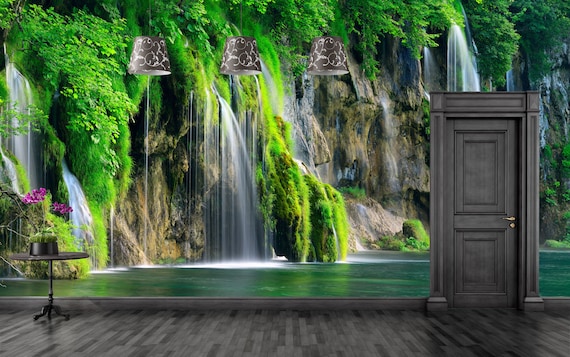 Waterfall 3D Wall Mural / Waterval 3D Fotobehang / Wasserfall | Etsy