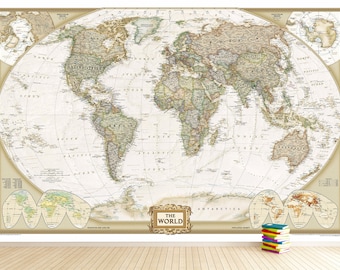 World Map Tapete - Etsy
