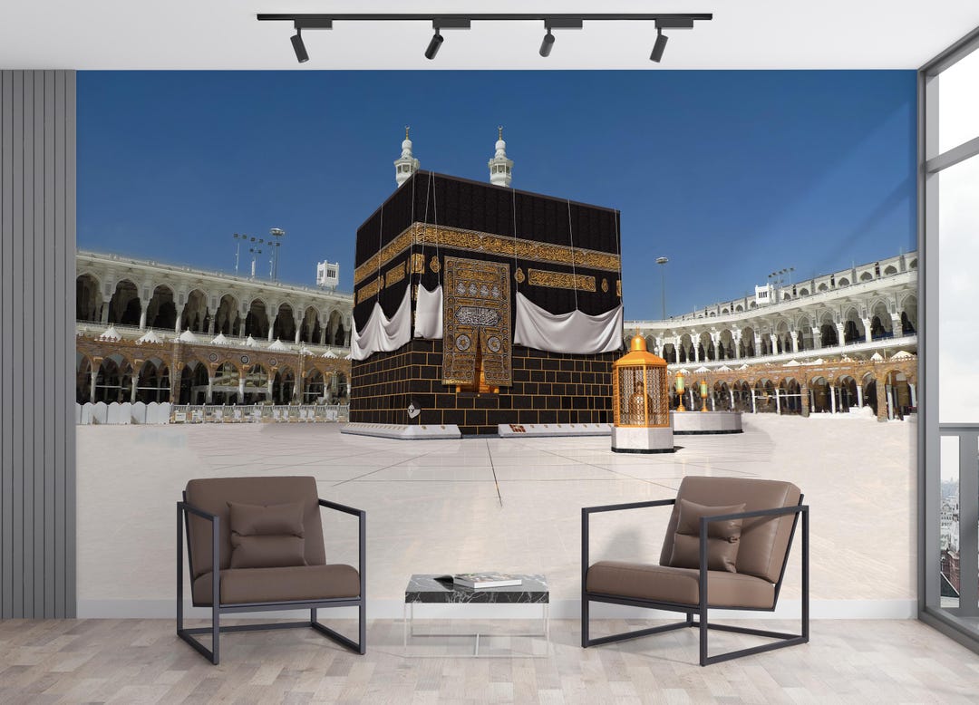 Kaaba Islamic Wallpaper – Muslim Sacred Mosque Courtyard Mural for ...