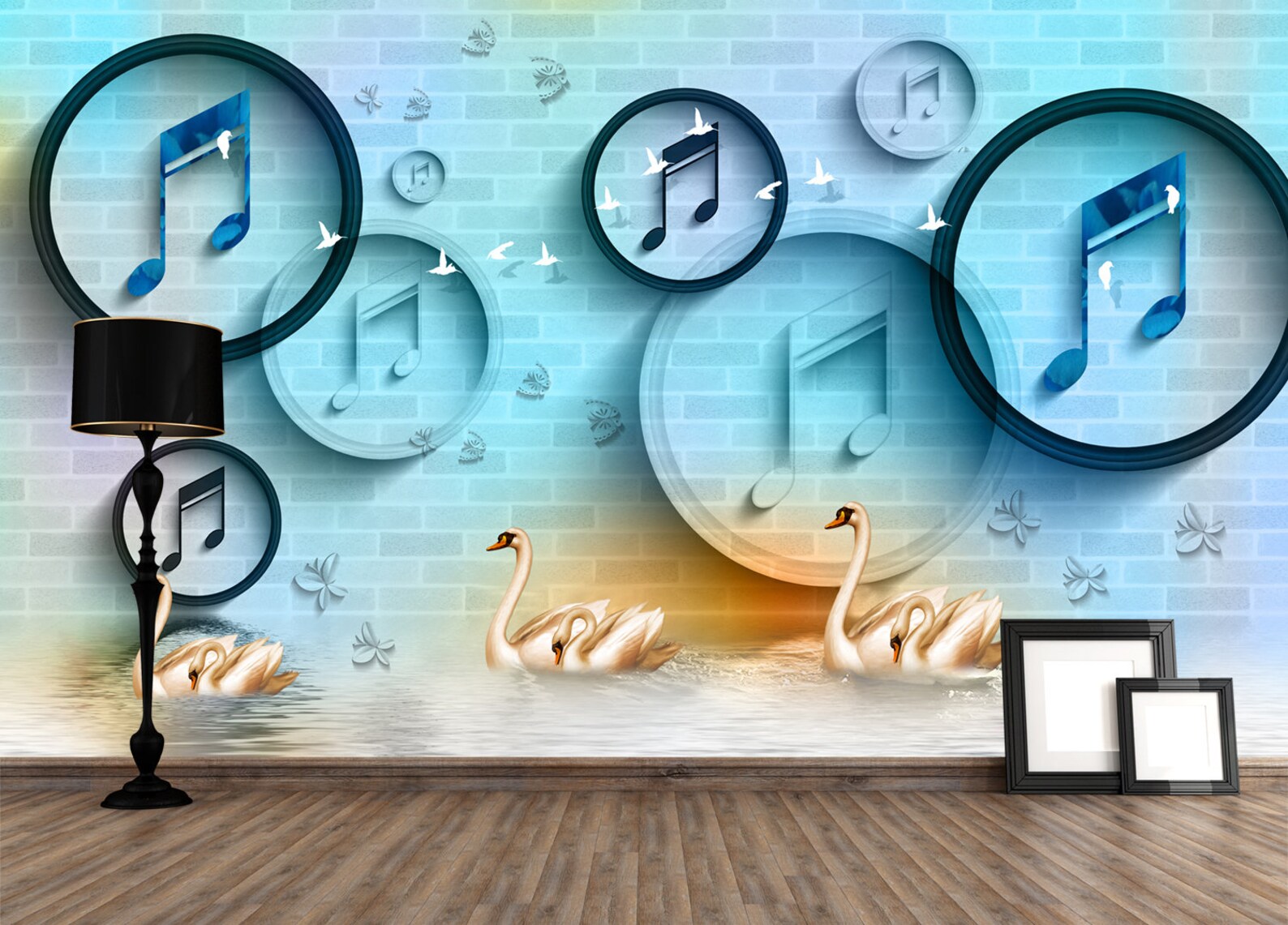 Music Wallpaper Mural / Music Room Wallpaper / Music Notes - Etsy