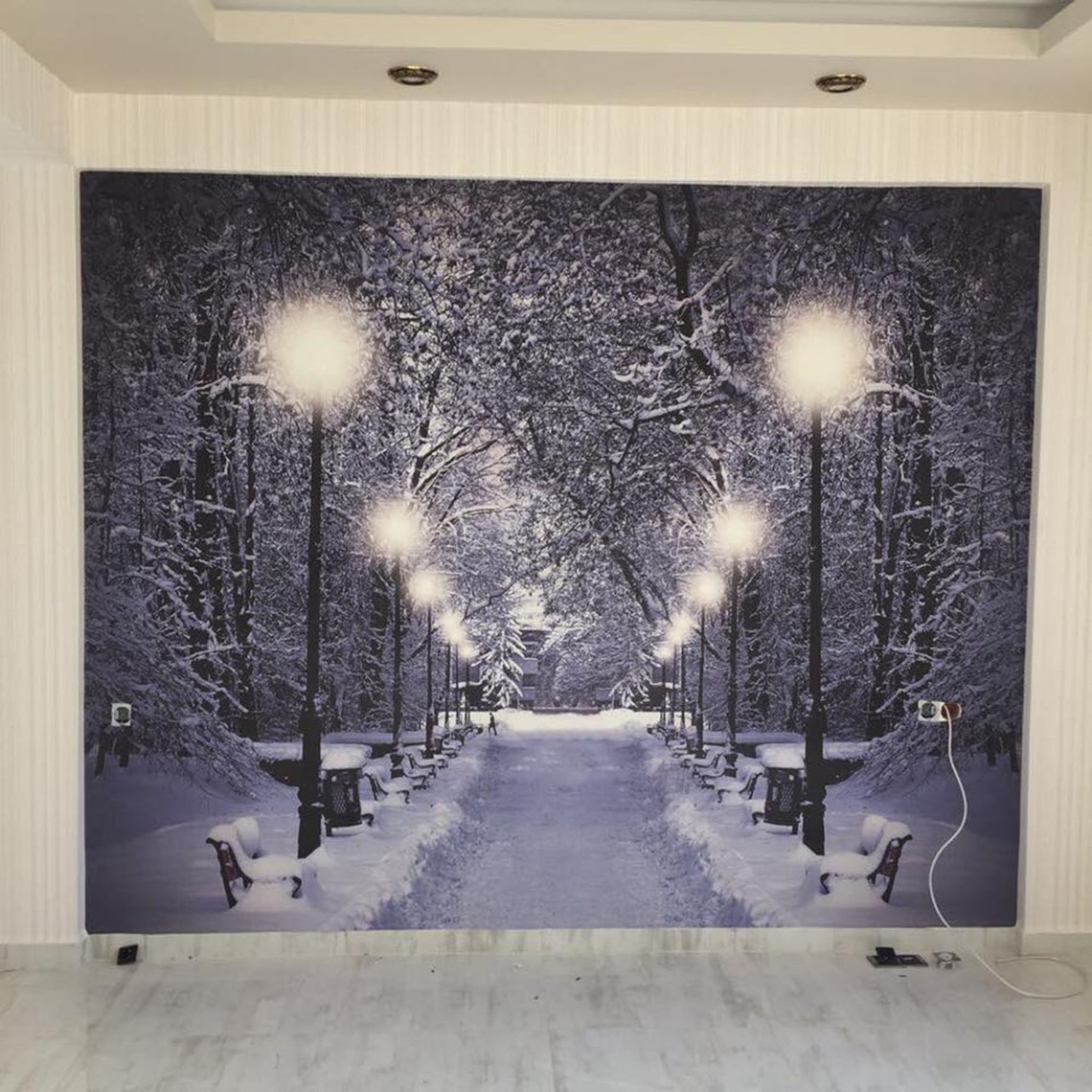 Winter and Snow 3D Wallpaper Mural / Winter En Sneeuw 3D Fotobehang ...