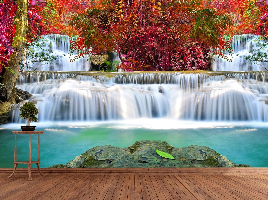 Hidden Waterfalls 3D Wall Mural / Verborgen Watervallen 3D Fotobehang ...