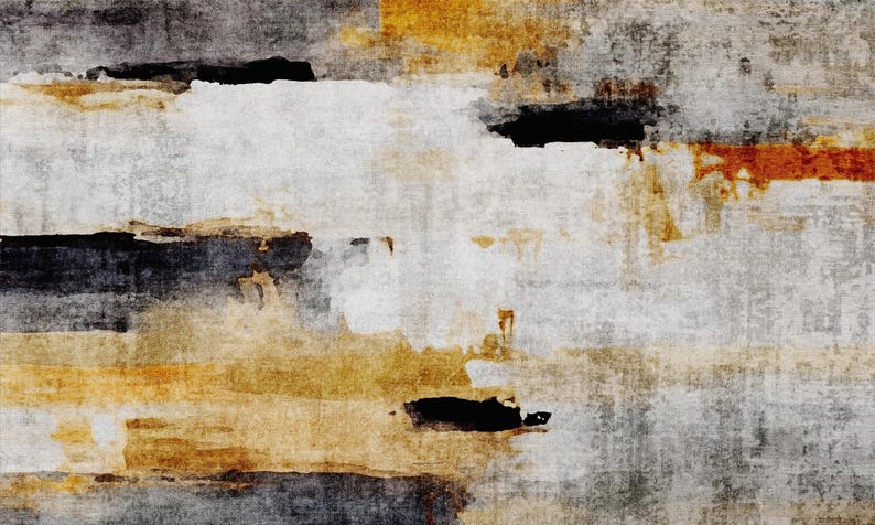 Rustic Strokes Abstract Art Wallpaper Mural - Textured and Earthy Wall ...