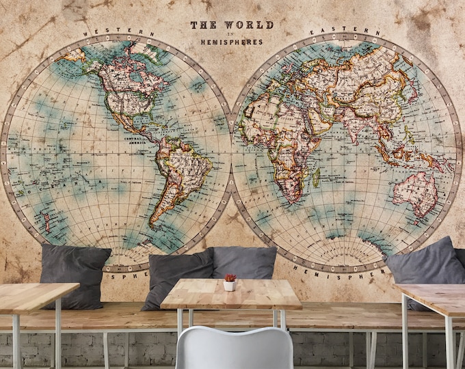 World Map Wallpaper for Offices / Wereldkaart Behang Voor Kantoren ...
