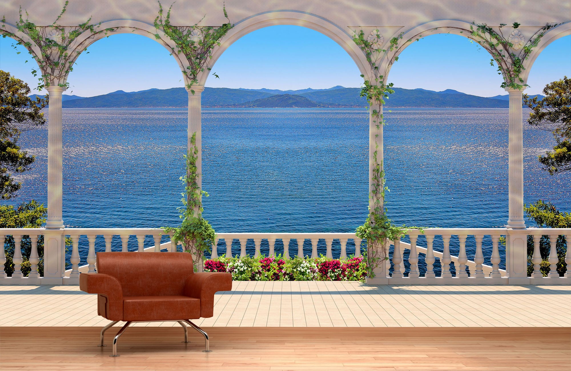 Terrace 3D Photo Wallpaper / Terras 3D Fotobehang / Terrasse | Etsy