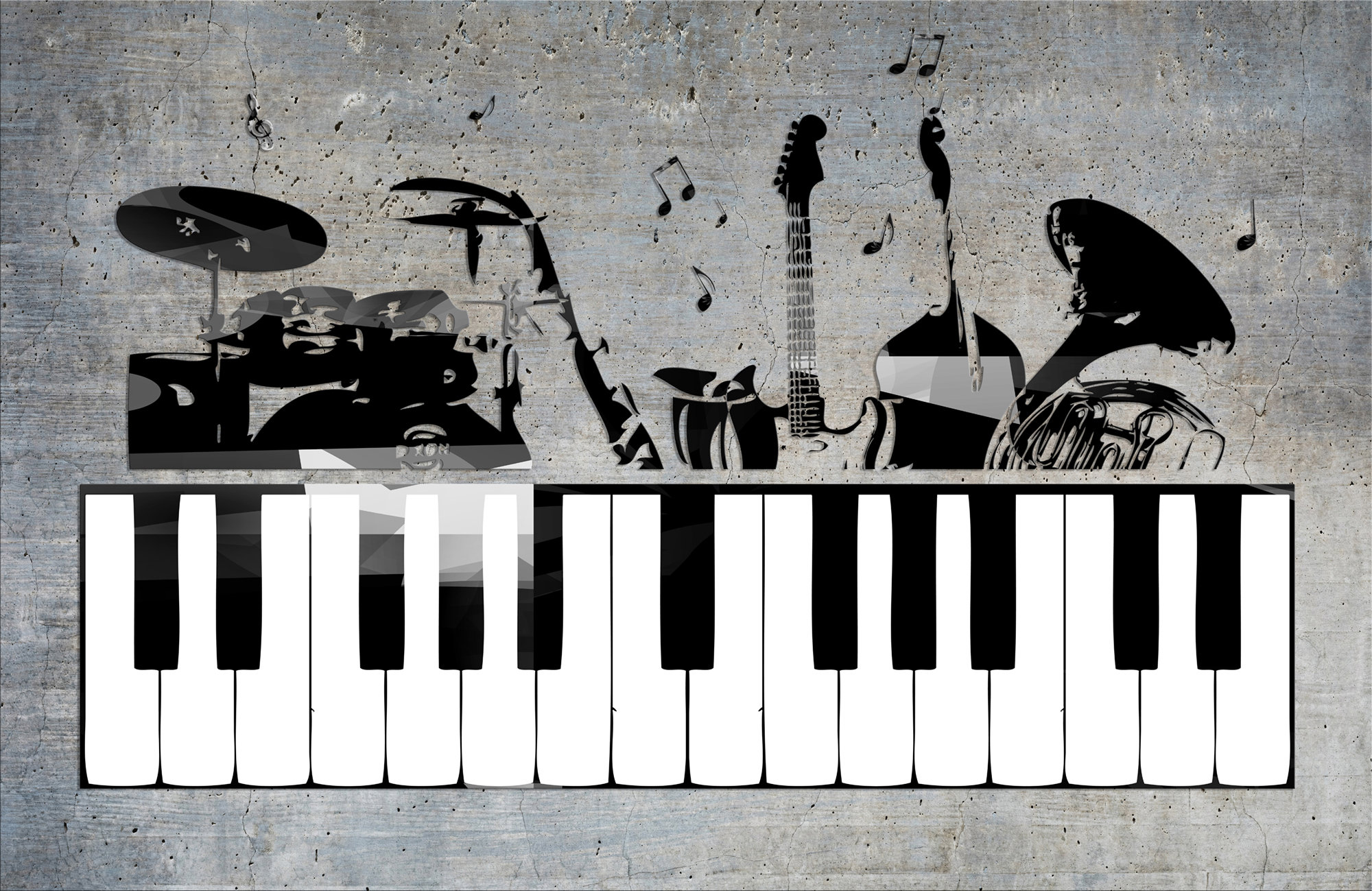 Music Instruments Wallpaper Mural / Musical Wallpaper / Music - Etsy