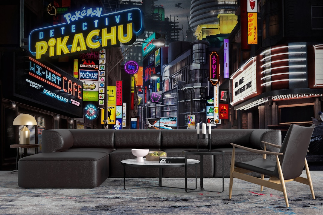 Detective Pikachu: Street Scene Anime Wall Art | Pokémon Wallpaper ...