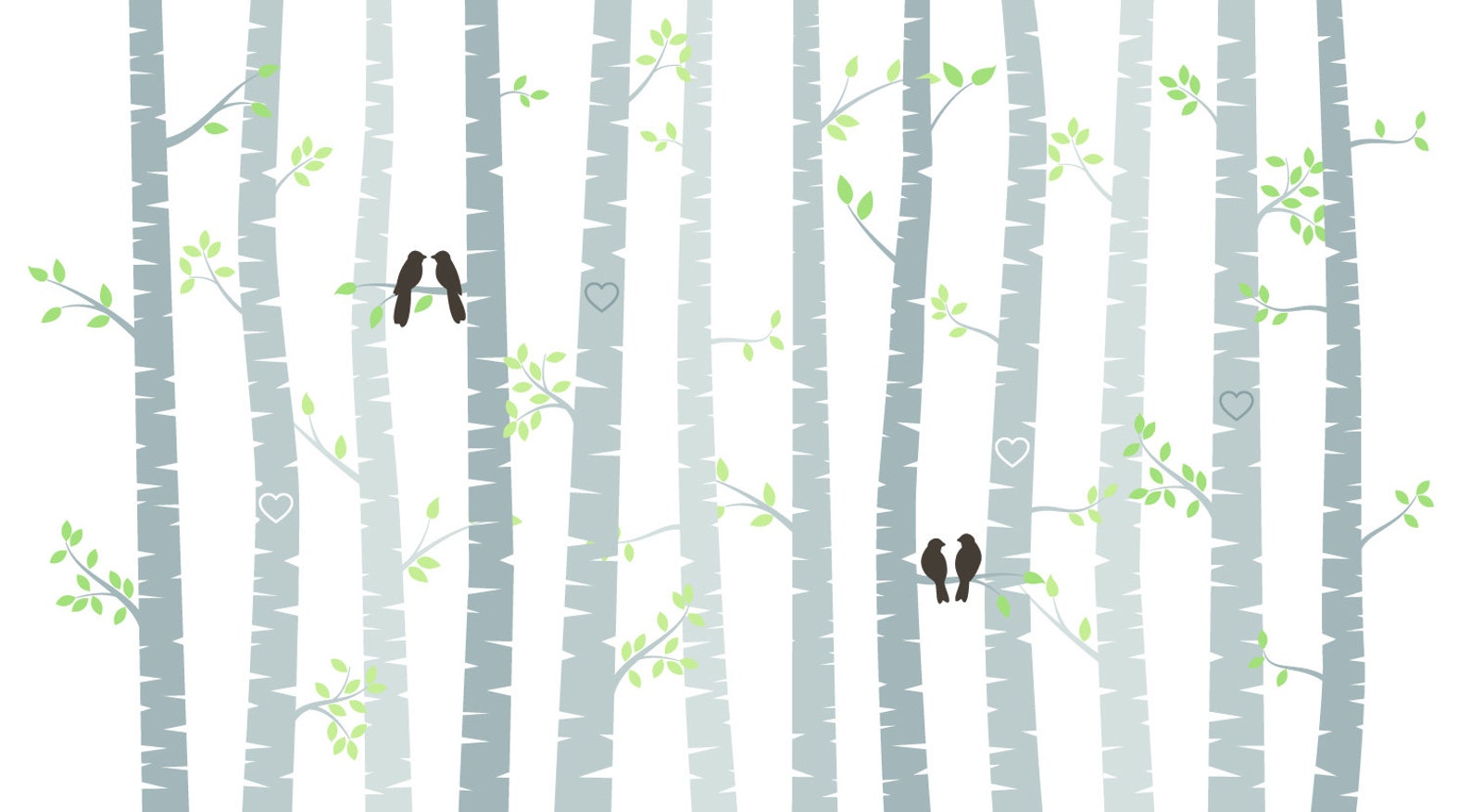 Scandinavian Forest Wallpaper Mural, Birch Trees Wall Decor, for ...