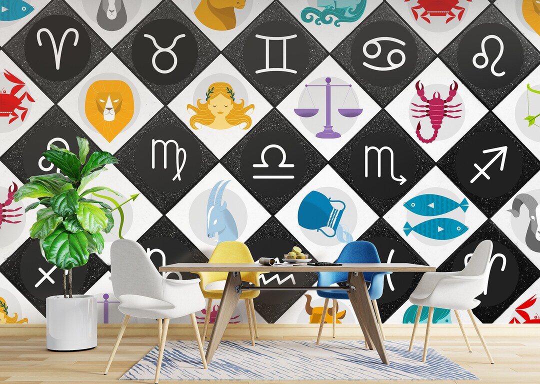 Astrology Fusion: Zodiac Signs and Celestial Drawings Wallpaper Mural ...