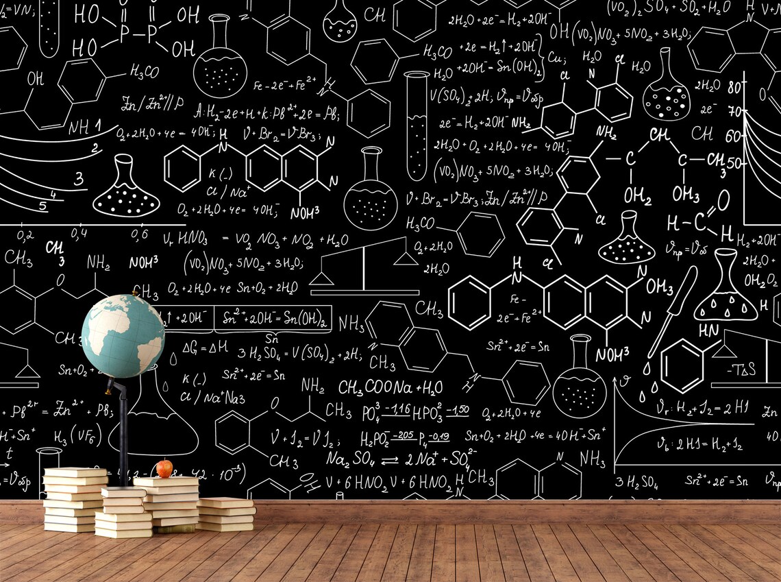 Chemical Formulas Wall Mural / Chemische Formules Fotobehang / | Etsy