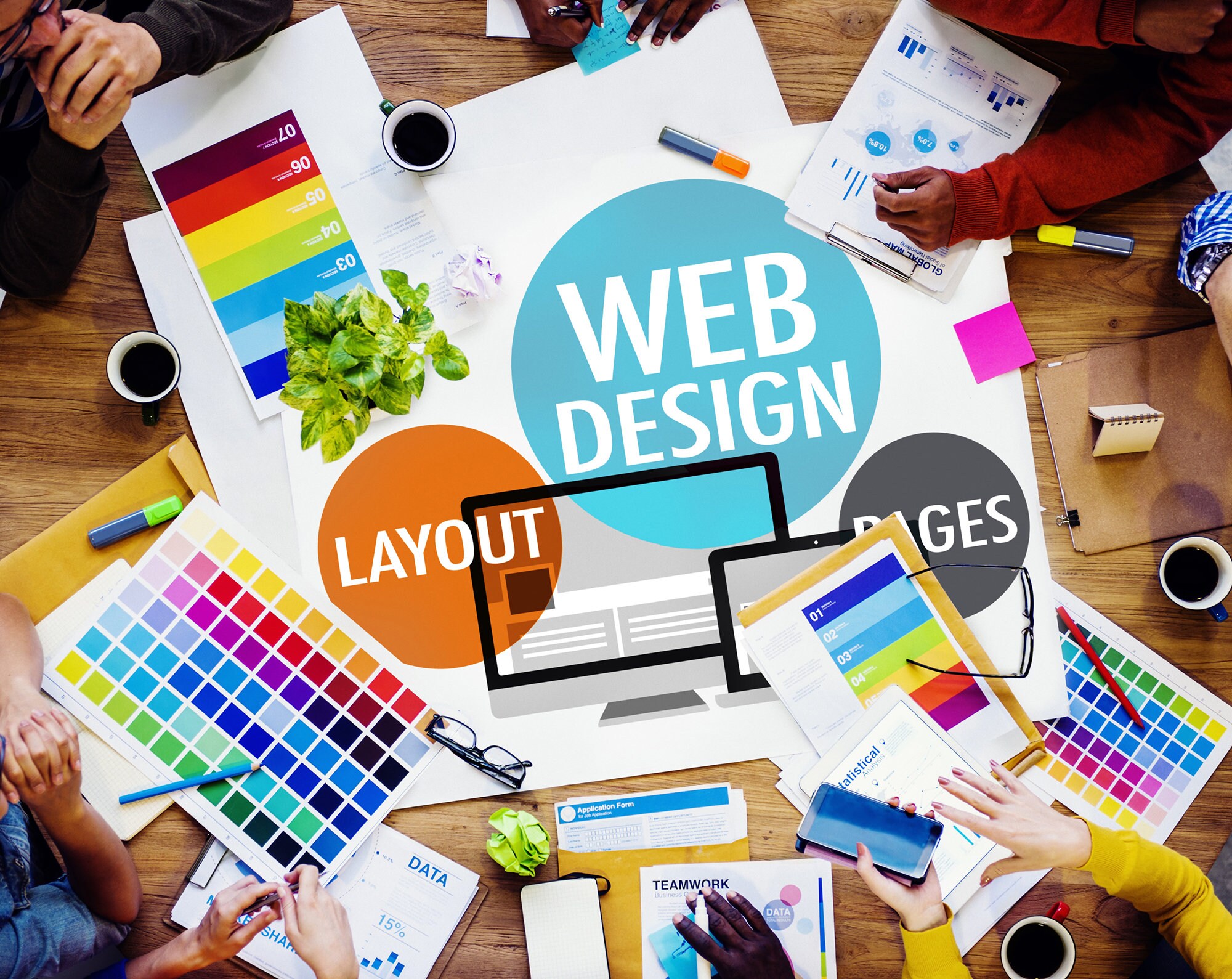 Web Design Photo Wallpaper Mural Creative Workspace Wall Poster for ...