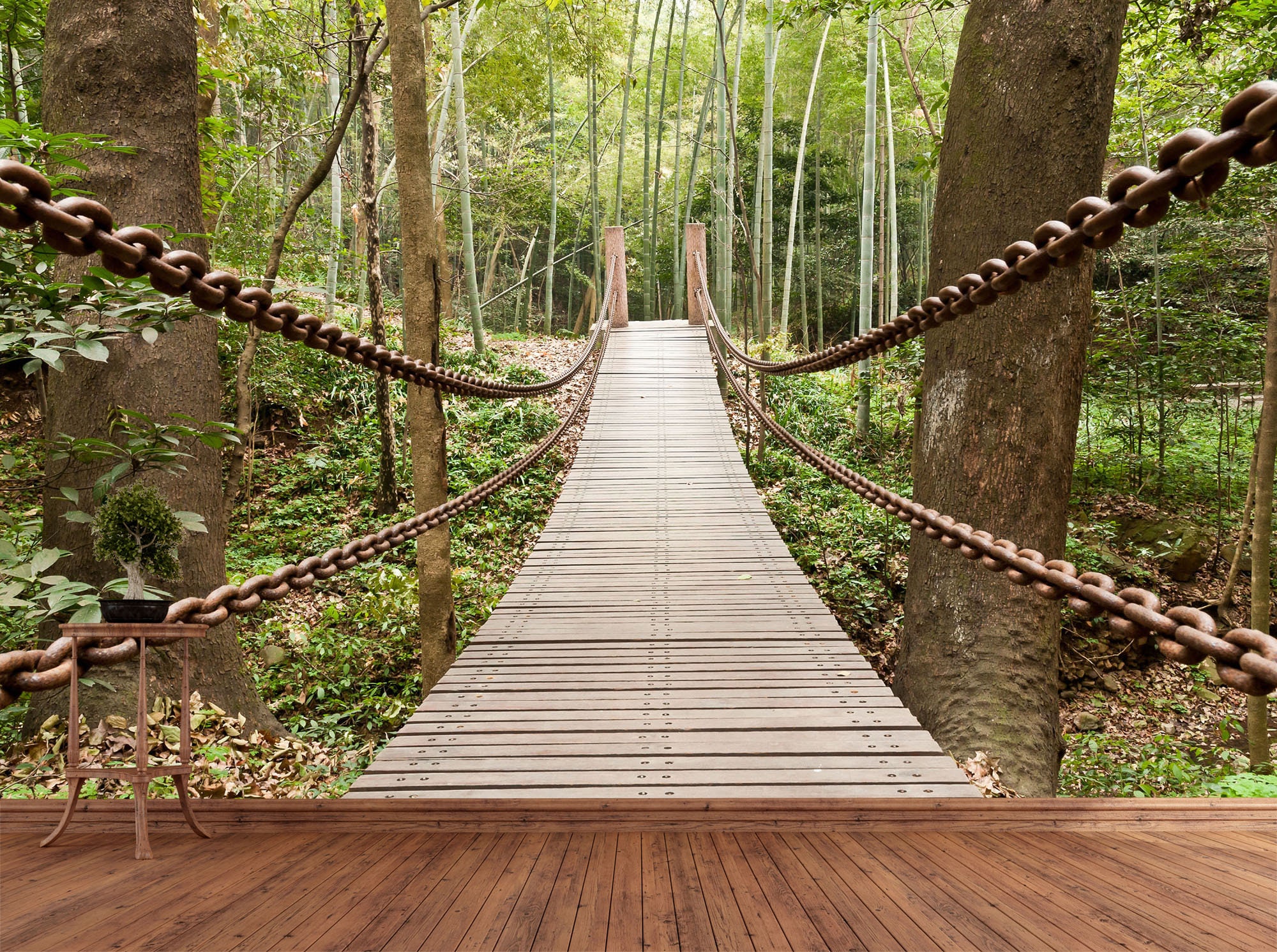 Rocky Bridge 3D Photo Wallpaper / Rotsachtige Brug 3D Fotobehang ...