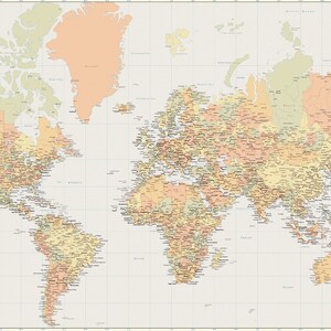 World Tour World Map Wallpaper / Wereld Tour Wereldkaart Behang ...