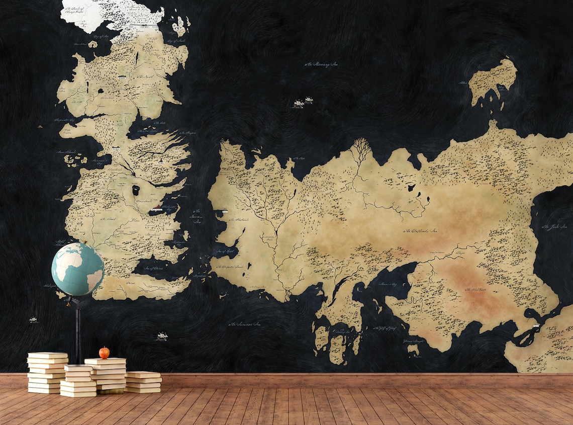 Game of Thrones Map Wallpaper Mural / Winter is Coming / Queen - Etsy