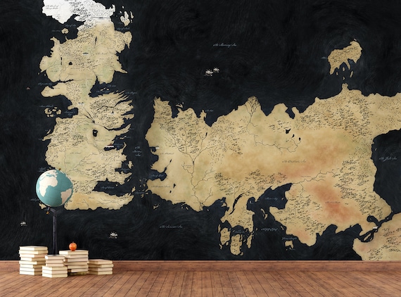 Custom Game Of Thrones Wall Maps Wallpaper World Map Wall