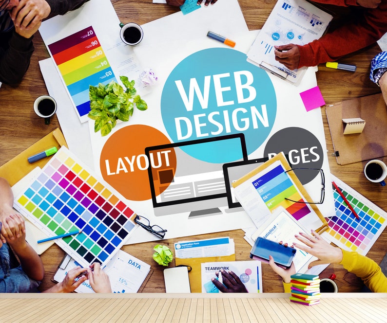 Web Design Photo Wallpaper Mural Creative Workspace Wall Poster for ...